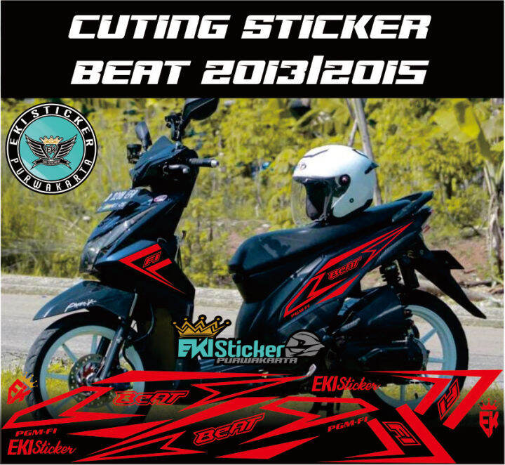 cuting sticker beat fi vareasi sticker motif transparan list merah ...
