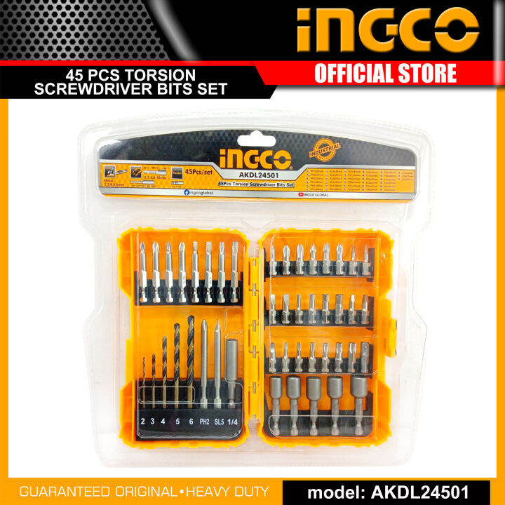 INGCO 45pcs Torsion Screwdriver Bits Set AKDL24501 IHT | Lazada PH
