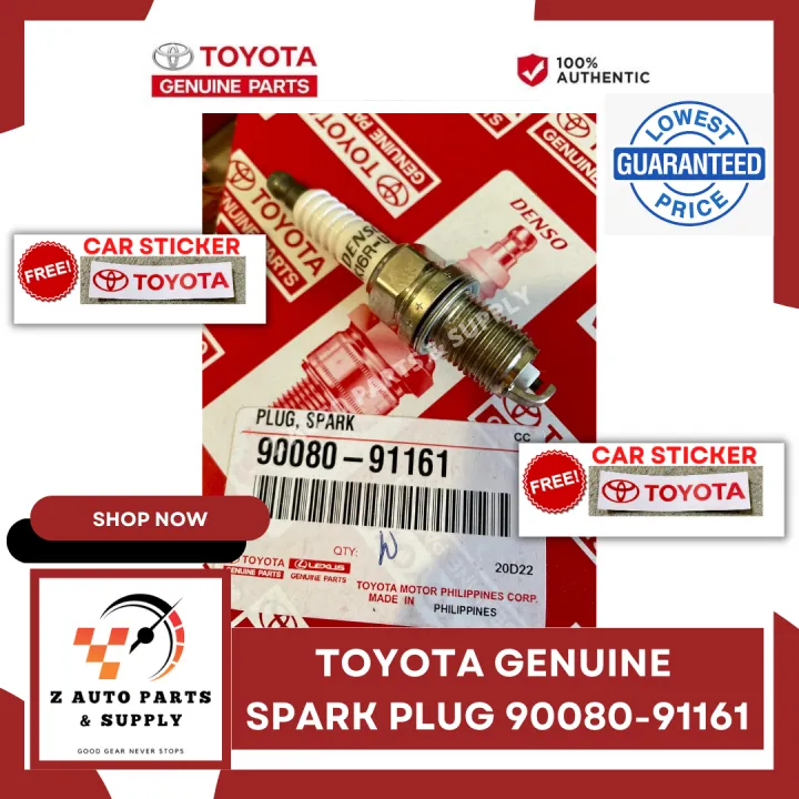 SPARK PLUG 90080-91161 K16R-U11 VIOS 2004-2016 DENSO TOYOTA GENUINE ...