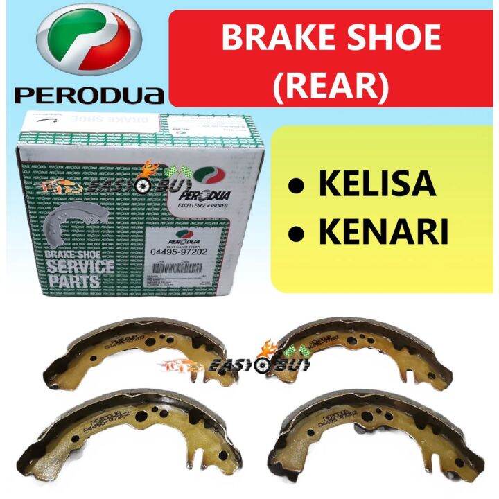 (100% ORIGINAL) Perodua Kelisa Kenari - Genuine Perodua Rear Belakang Disc Brake Shoe Set 04495 ...