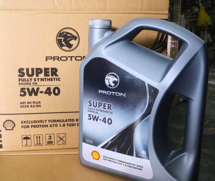 (SHELL) Proton Fully synthetic SN Plus 5w40 engine oil minyak hitam ...