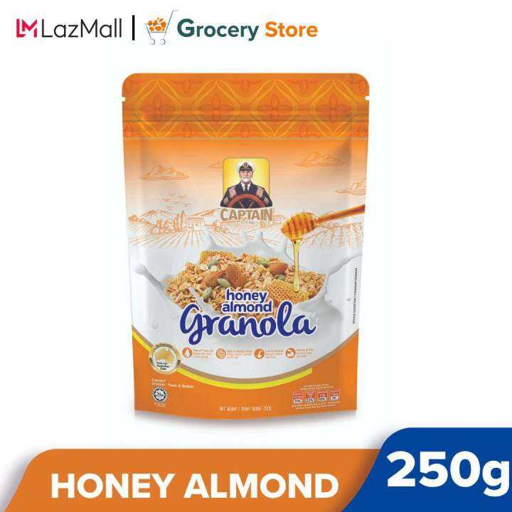 CAPTAIN OATS GRANOLA – HONEY ALMOND*220G | Lazada