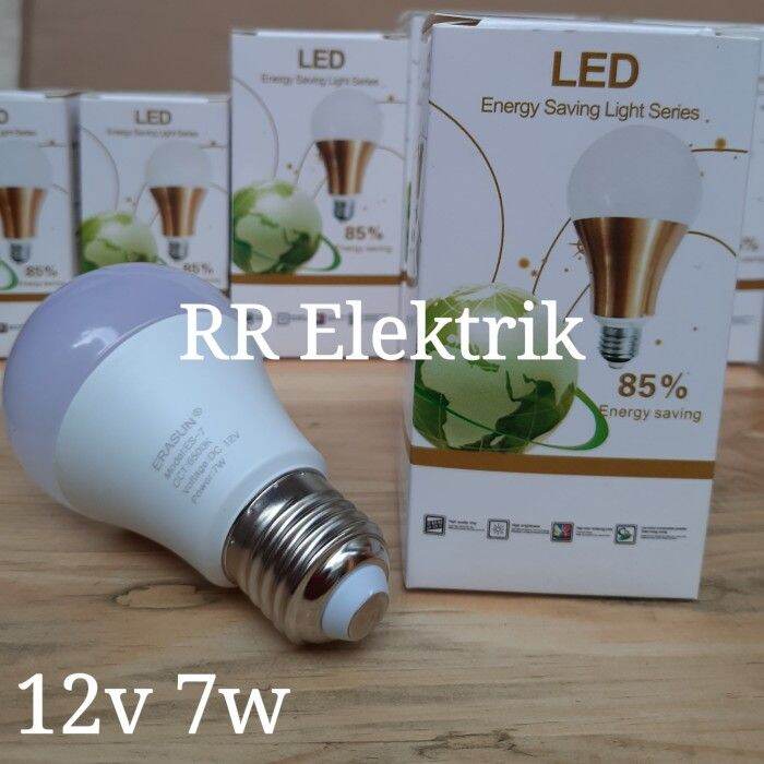 Bohlam Lampu Led DC 12v 7w e27 Putih Erasun 12 Volt 7 Watt | Lazada ...