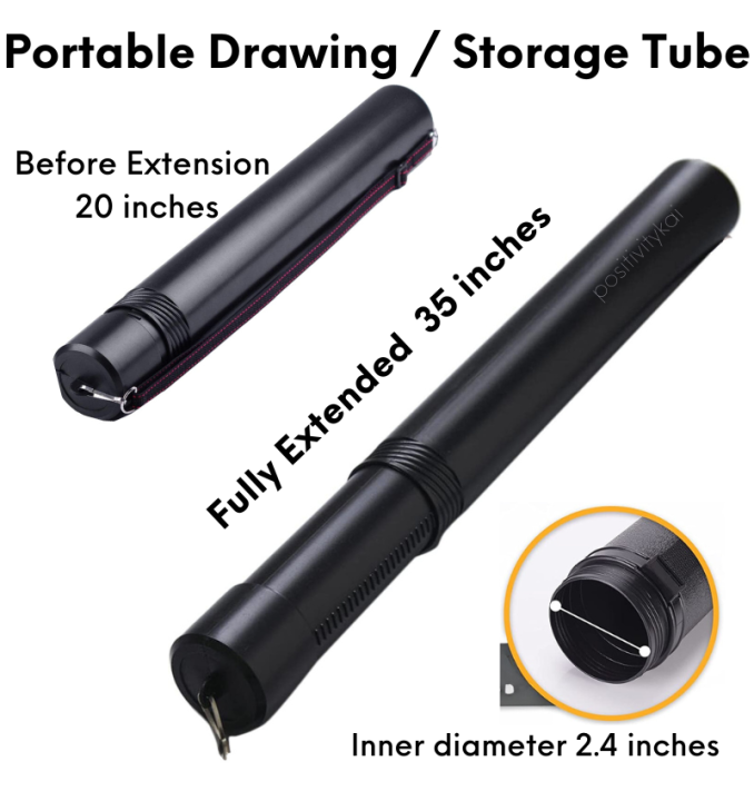 Extendable Drawing Tube for storage of Artworks, Posters, Drafting ...