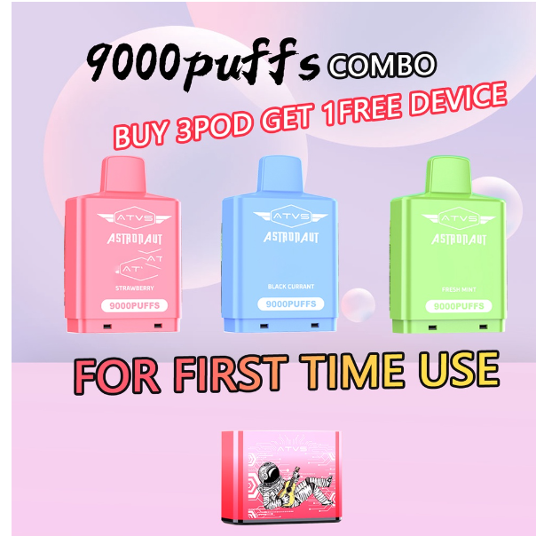 Buy 3 Free 1 ATVS 9000 Puffs Disposable Pod 3% NIC Whitening puff A01 ...
