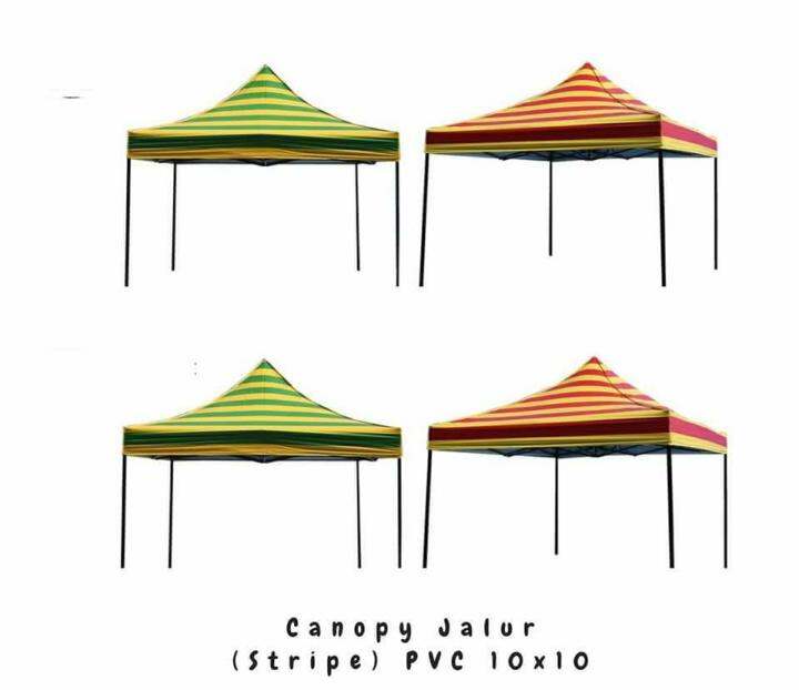 KHEMAH NIAGA KHEMAH JALUR PVC STRIPE BESI BULAT DAN SEGI KHEMAH JALUR ...