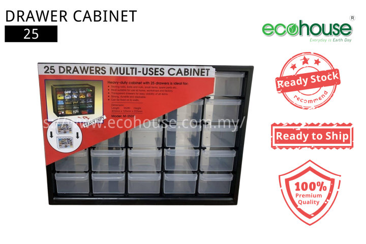 25 Drawers Multi Uses Stackable Plastic Storage Finger Pull Organizing ...