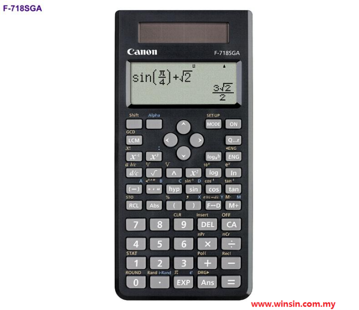 CANON SCIENCETIFIC CALCULATOR 4-LINE 264 FUNCTION BLACK - * F-718SGA ...