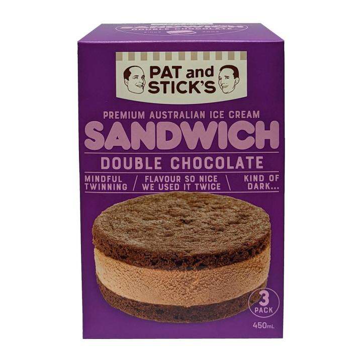 Pat & Sticks Double Chocolate Ice Cream Sandwich - 3 Packs | Lazada ...