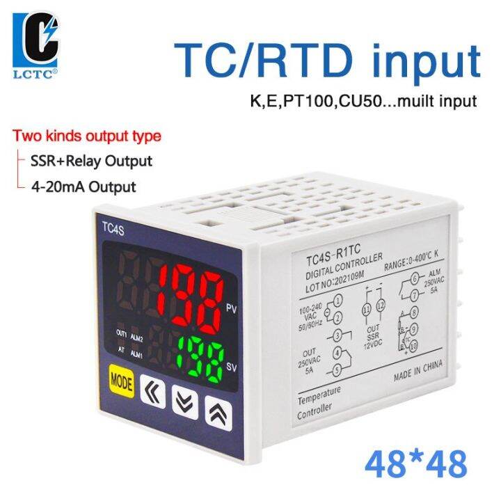 TC4S 48*48 K Type Input Digital Display Intelligent PID Temperature Controller Instrument SSR ...