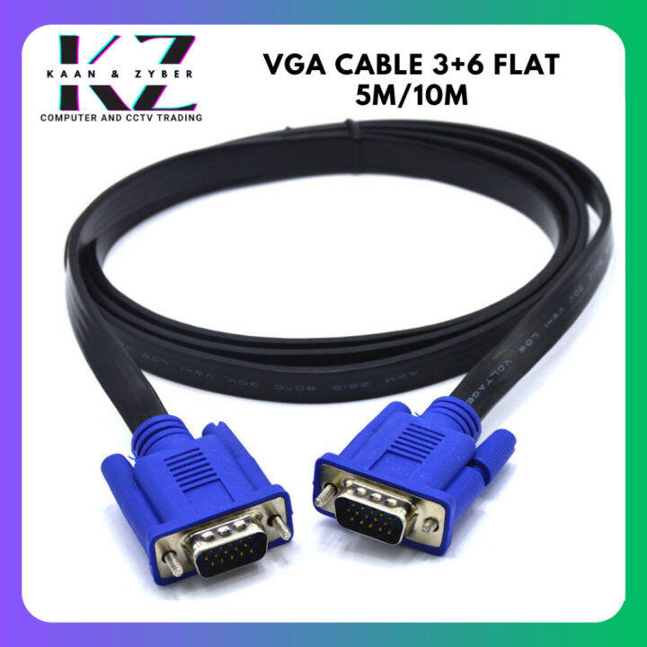 VGA CABLE 3+6 FLAT 5m/10m | Lazada PH