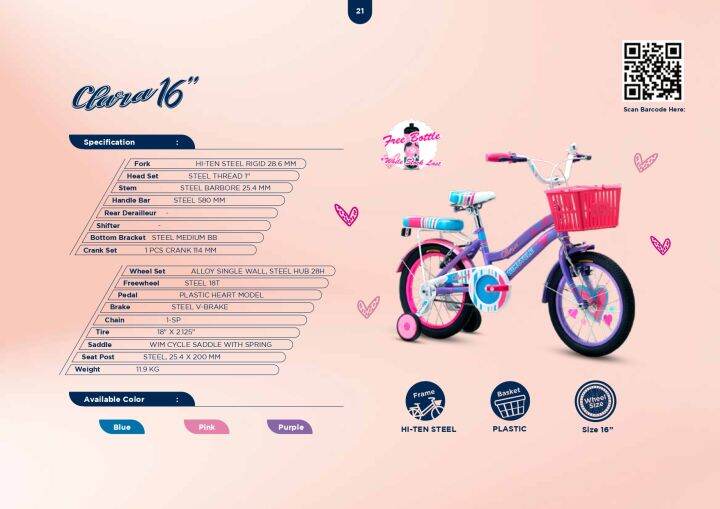 SEPEDA MINI 16" WIM CYCLE CLARA | Lazada Indonesia