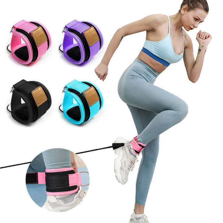 Fitness Ankle Straps For Cable Machines Leg Exercises Adjustable D-Ring ...