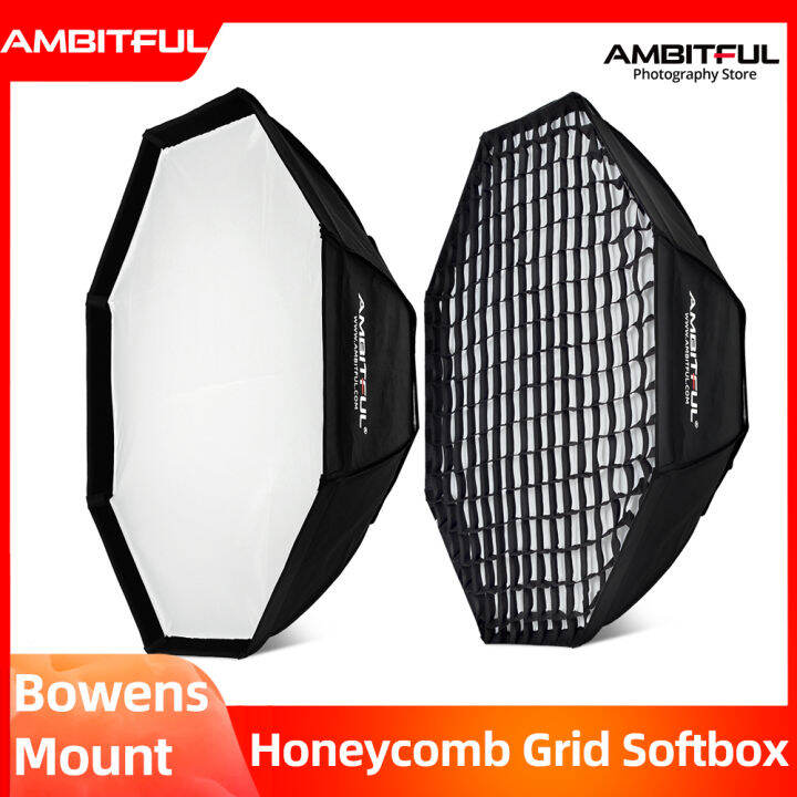 AMBITFUL 120cm 140cm Rectangular Honeycomb Grid Octagonal Softbox Reflector Softbox for Bowens ...