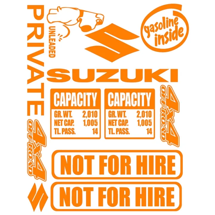 Suzuki Multicab Sticker Set Capacity Decals Pack 001 | Lazada PH