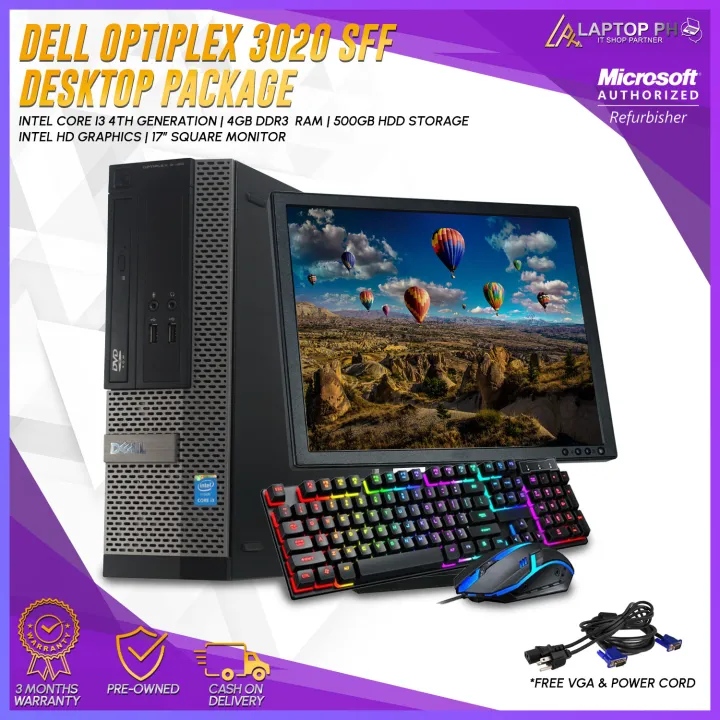 【Computer Set】Dell Optiplex 3020 SFF Desktop Package | Intel Core i3 ...