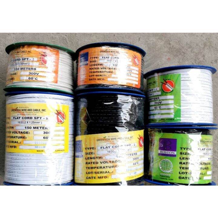 dew4273 Boston Flat Cord Duplex Wire (1 Roll) 2C 22/2 18/2 16/2 ...