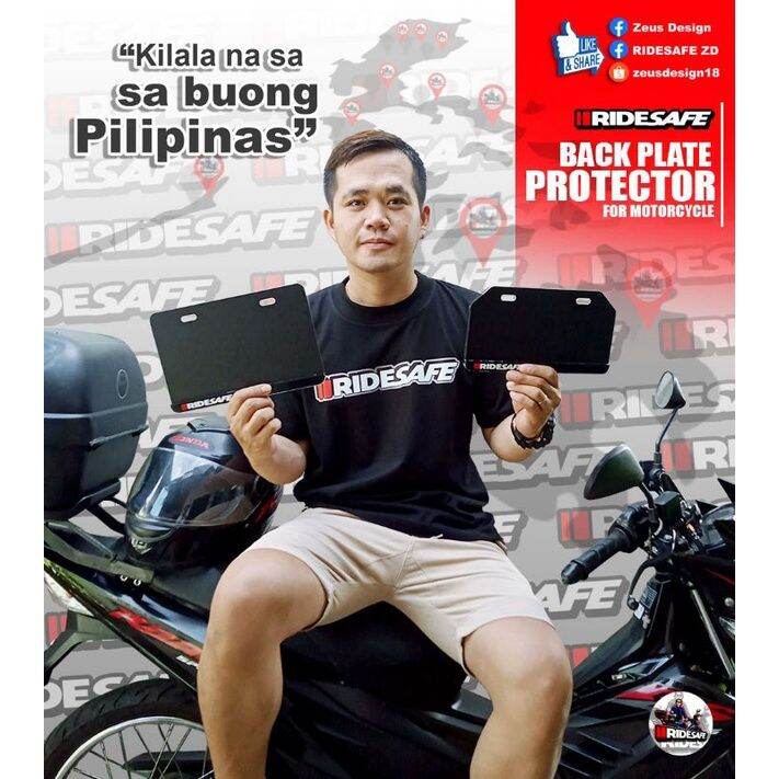 BACK PLATE PROTECTOR RIDE SAFE (for Motorcycle TEMPORARY PLATE & NEW ...
