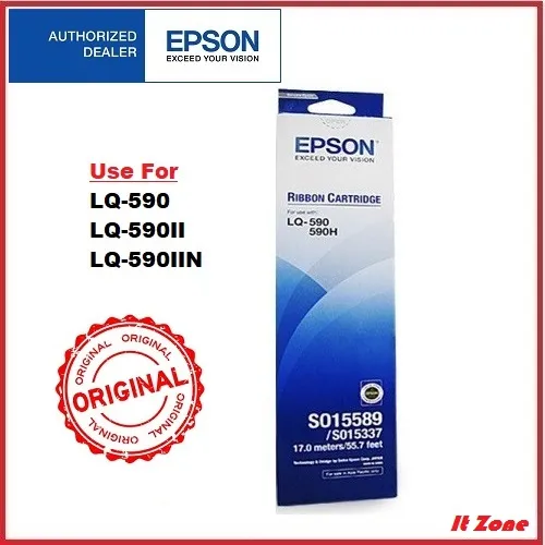 ORIGINAL | Epson Ribbon LQ590 ( S015589 ) LQ 590 590H LQ-590 | Lazada