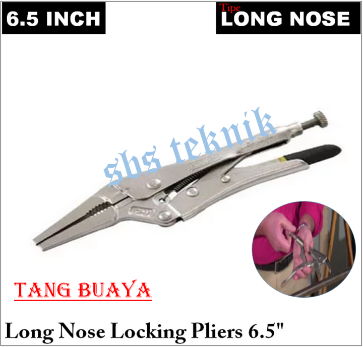 Tang Buaya Catok Buaya Lurus Panjang Long Nose Locking Pliers 6 inch ...