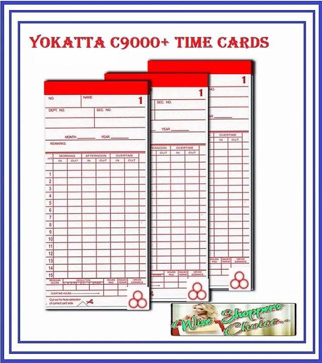 200 pcs. Yokatta C9000+ Time Card Starpoint Standard Time Card for ...