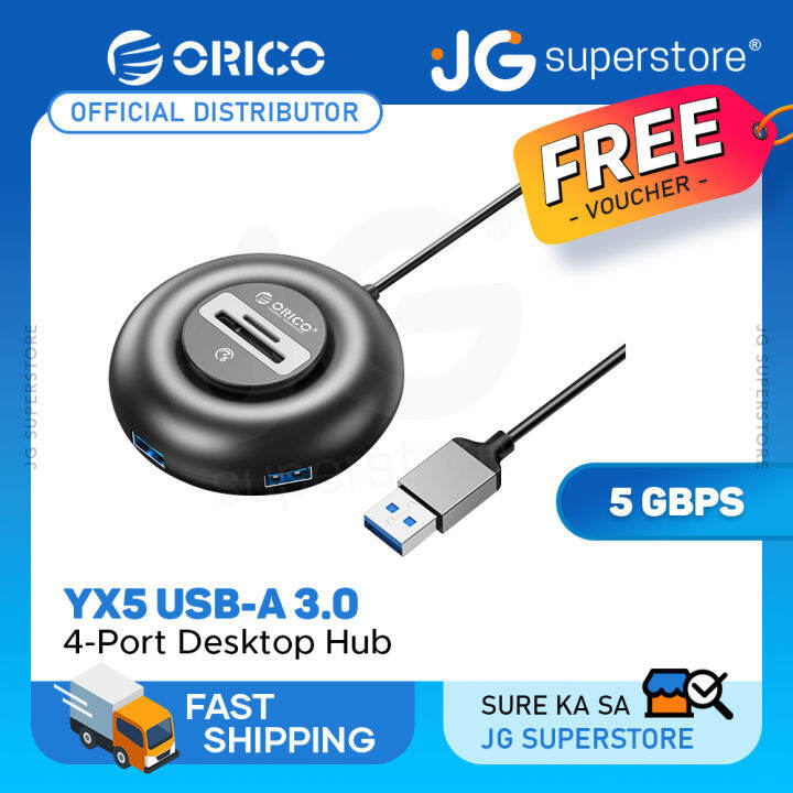 ORICO YX5-U3 (0.3m) 4-Port USB 3.0 USB-A Desktop Hub Card Reader 10W with 5Gbps Transmission ...