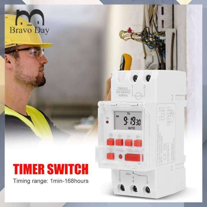 Tm919b 30a Din Rail Mount Weekly Programmable Digital Timer Relay Switch Lazada 