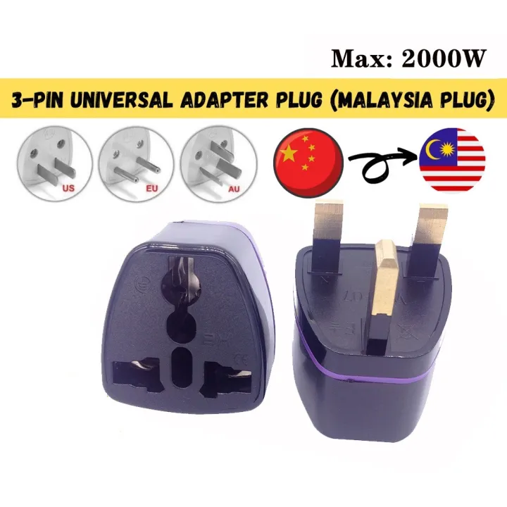 [Penang Ship] Black Edition UK 3 Pin Conversion Plug Universal Adapter ...