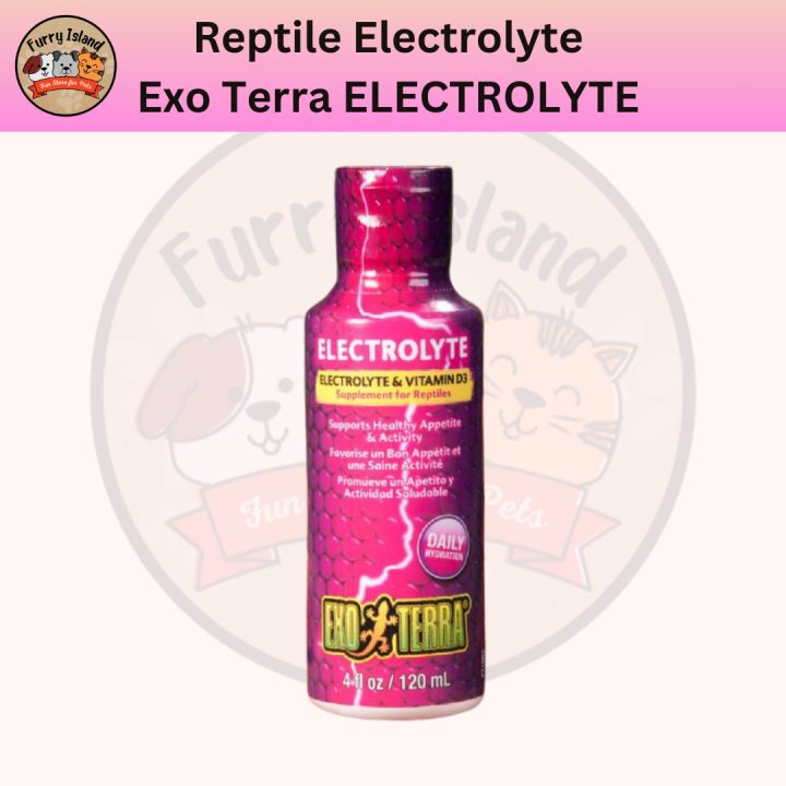 Reptile Electrolyte Exo Terra ELECTROLYTE VITAMIN D3 SUPPLEMENT Calcium ...