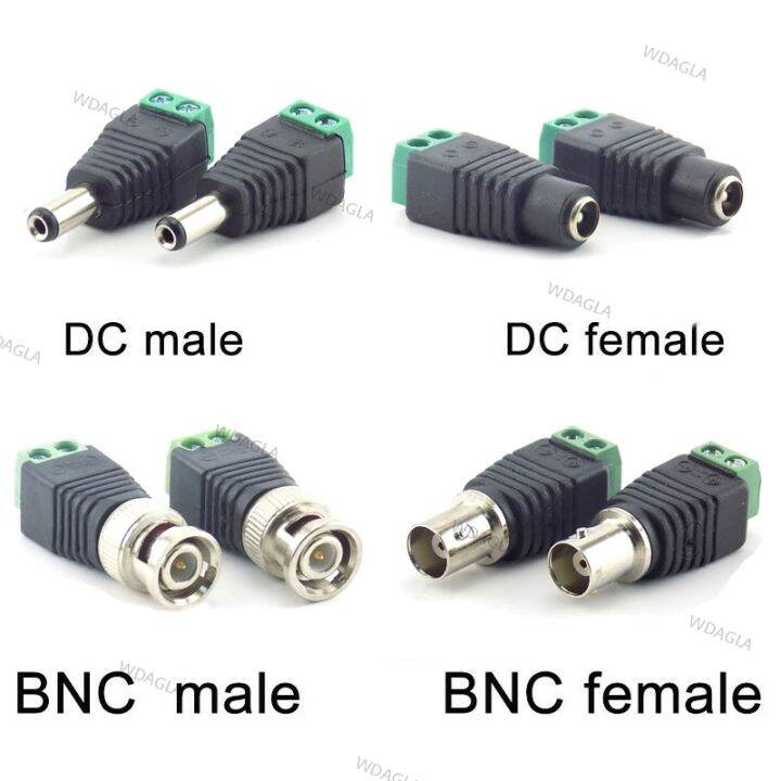 5pcs 12V DC BNC Male Female Adapter Coax CAT5 Video Balun Plug Connector for Led Strip Lights ...