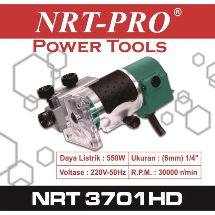 NRT-PRO 3701 NORITA PRO Wood Trimmer 370 1/4 Mesin Router Profil Kayu 6 ...