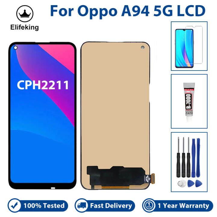 6.43" LCD For Oppo A94 5G LCD Display Touch Screen Digitizer Assembly CPH2211 Replacement 100% ...