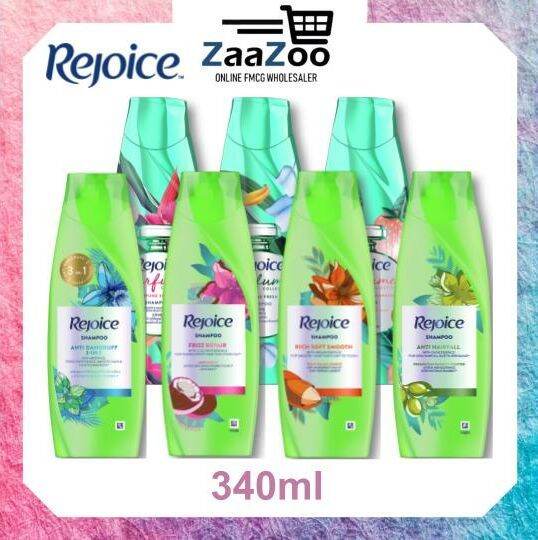 Rejoice Shampoo 320ml/ 340ml Rich SS/Anti Hair Fall/Frizz Repair/Anti Dandruff 3in1/Moisture ...