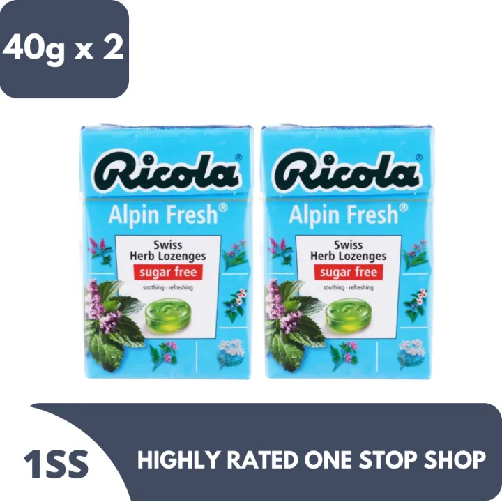 Ricola Alpin Fresh Swiss Herb Lozenges Sugar Free 40g x 2 | Lazada PH