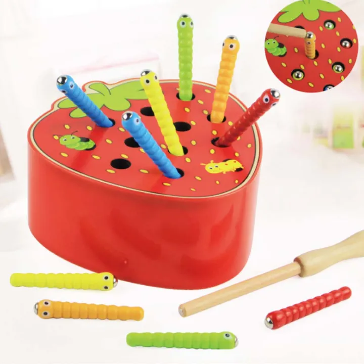 【Hot Sale】 [Ready Stock]Magnetic Catching Insect Game Apple Strawberry ...