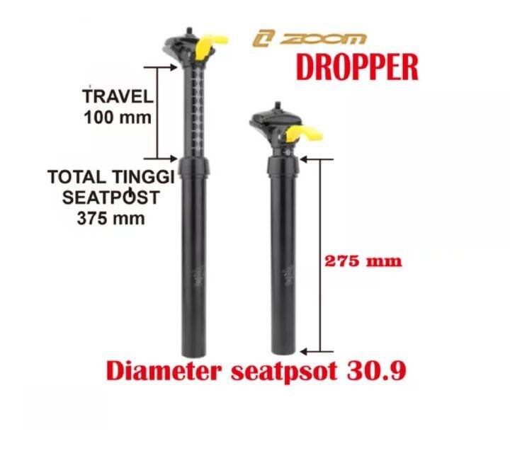 Seatpost Zoom Dropper Seatpost Hidrolik Telescopic Sepeda 30.9 | Lazada Indonesia