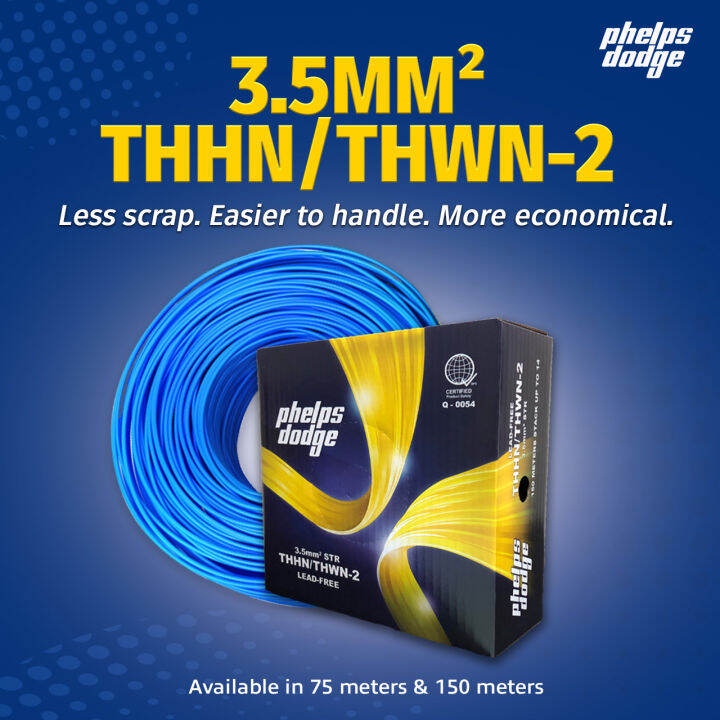 Phelps Dodge THHN/THWN-2 3.5mm2 150 meters and 75 meters Building Wire ...