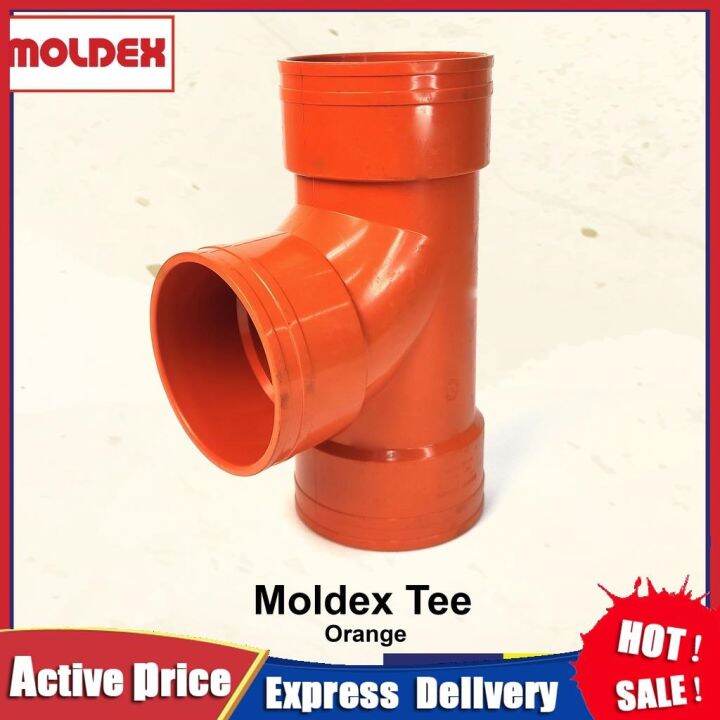 MOLDEX Orange Fittings PVC Tee Drain Waste Vent (DWV) Sanitary Piping ...