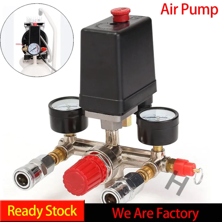 【Ready Stock】Air Compressor Pump Pressure Control Switch 4 Port 220V ...