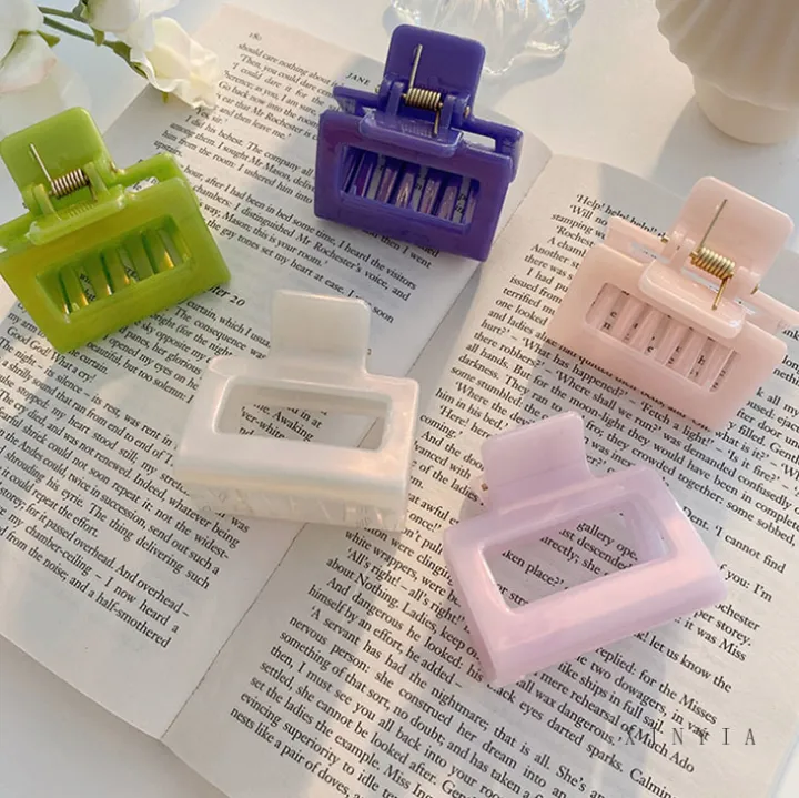 Korean Clamps Hair Clamp for Women Claw Clips Candy Colors Pure Acrylic ...