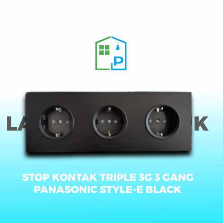 Colokan Listrik Stop Kontak Dinding Inbow Panasonic Hitam 3 Gang CP ...