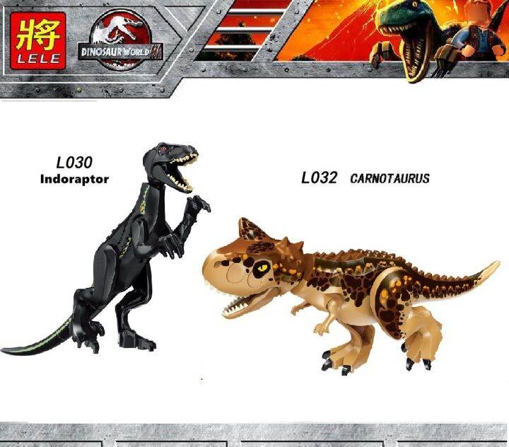 Brick Block Lele L030 Indoraptor L032 Carnotaurus Jurassic World ...