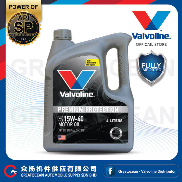 Valvoline Premium Protection 15W40 API SP 4L Mineral Car Engine Oil Minyak HitamToyota Honda ...