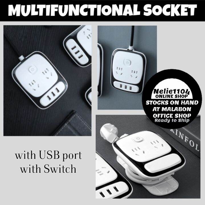 【Ready Stock Local Seller】 Multifunctional Socket Adaptor with USB ...