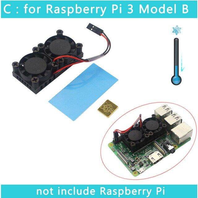 Raspberry Pi 4 Model B Dual Fan With Heat Sink Ultimate Double Cooling Fans Cooler Optional For ...