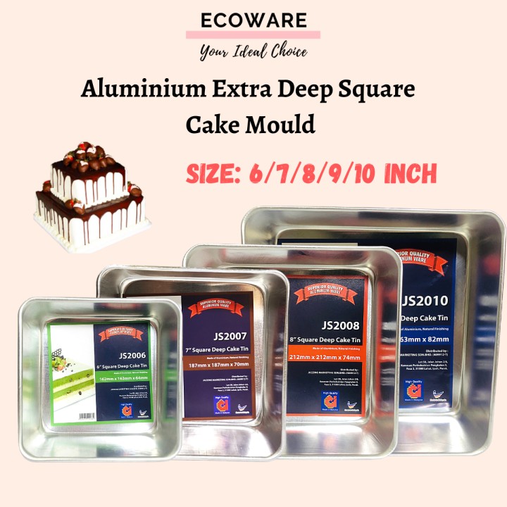 Aluminium Extra Deep Square Cake Mould Tin / Loyang Kek Segi Empat ...