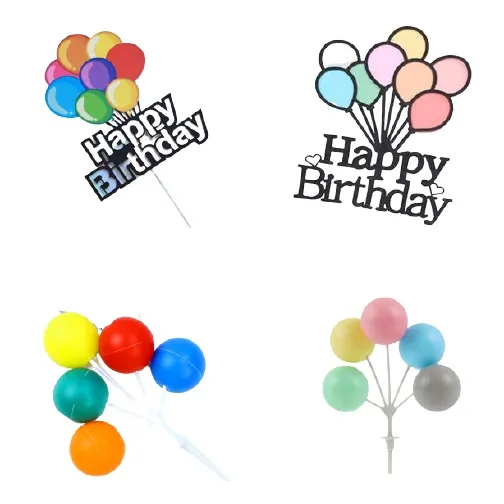 Happy Birthday Balloon Pastel Topper Cute Party Cake Decoration Cake ...