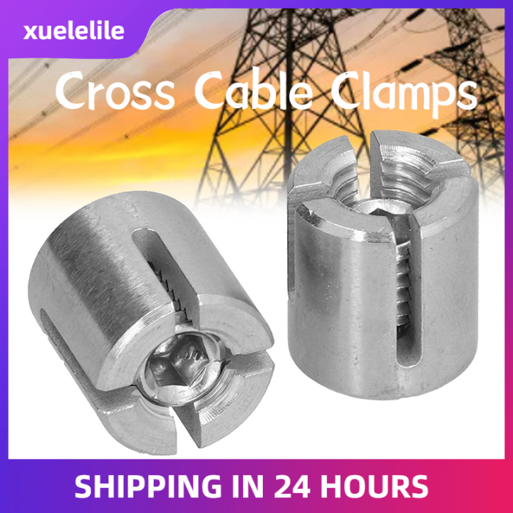10 Packs Cross Cable Clamps Wire Rope Trellis Cross Clip For Cable ...