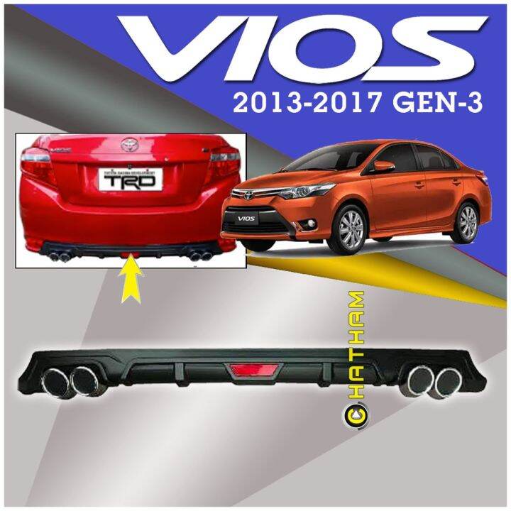 【READY STOCK】 ♢Toyota Vios 2013 to 2017 ( Gen-3 ) Rear Diffuser Bumper ...