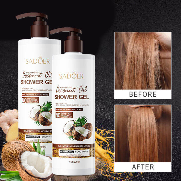 SADOER Coconut Oil Control Shampoo Anti-Dandruff Control Oil Fluffy Repair Frizz Suppleness ...